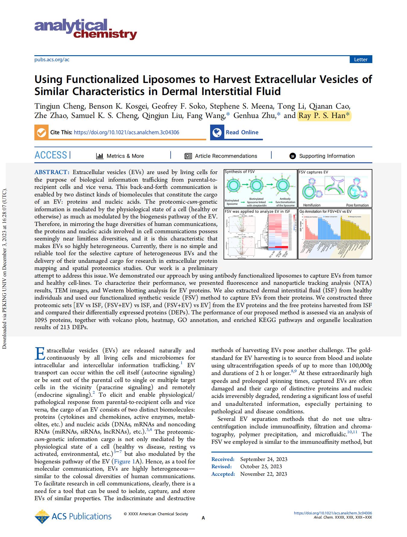Analytical Chemistry-Using Functionalized Liposomes to Harvest ...